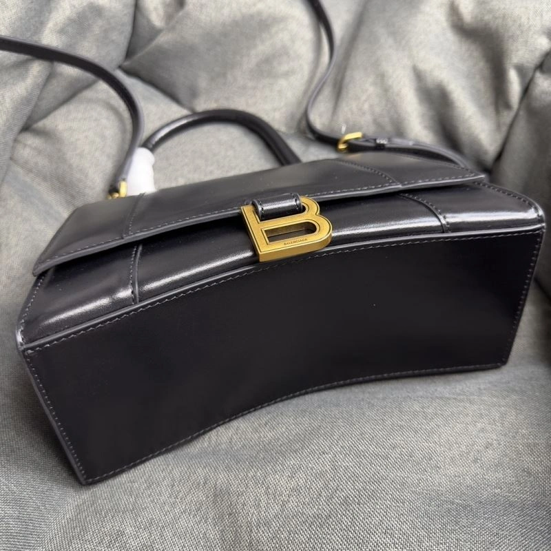 Mirror quality Balenciaga Crescent Hourglass S Bag in Black Weave