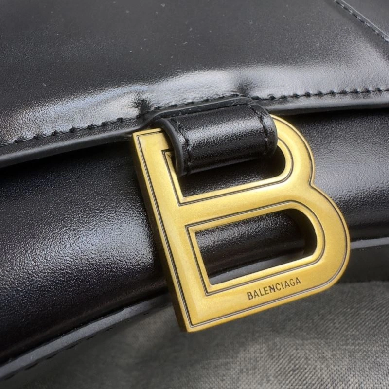 Mirror quality Balenciaga Crescent Hourglass S Bag in Black Weave