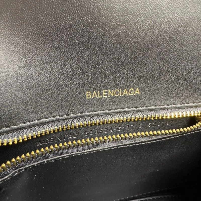 Mirror quality Balenciaga Crescent Hourglass S Bag in Black Weave