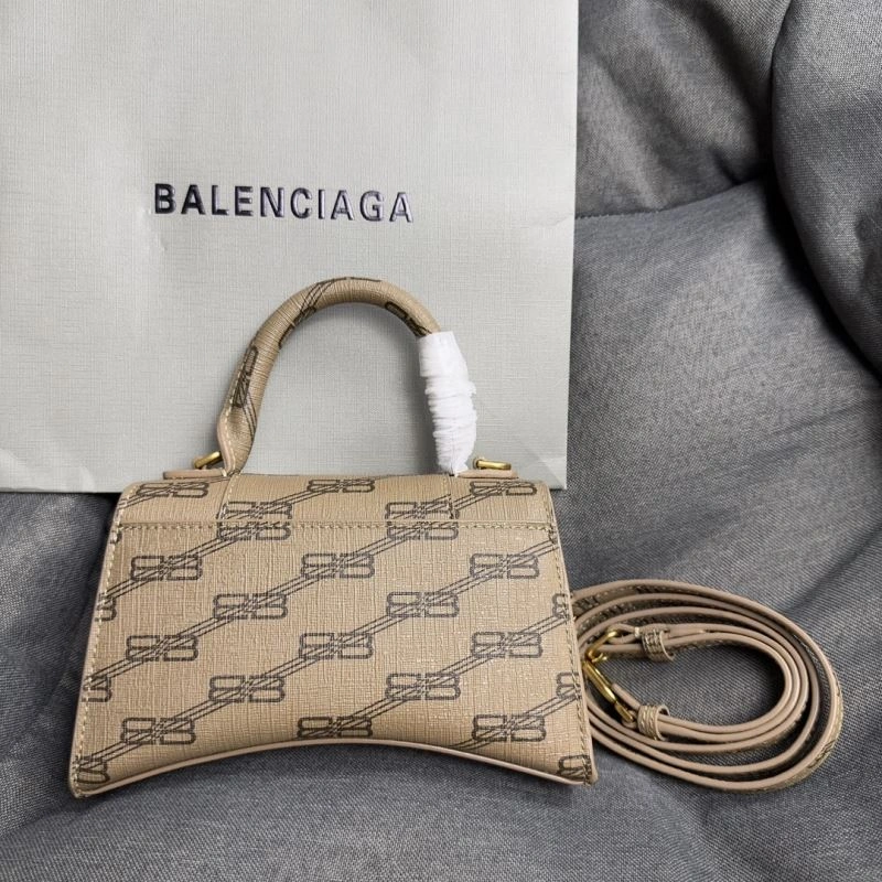 Original Balenciaga Crescent Hourglass XS Bag in Brown Leather