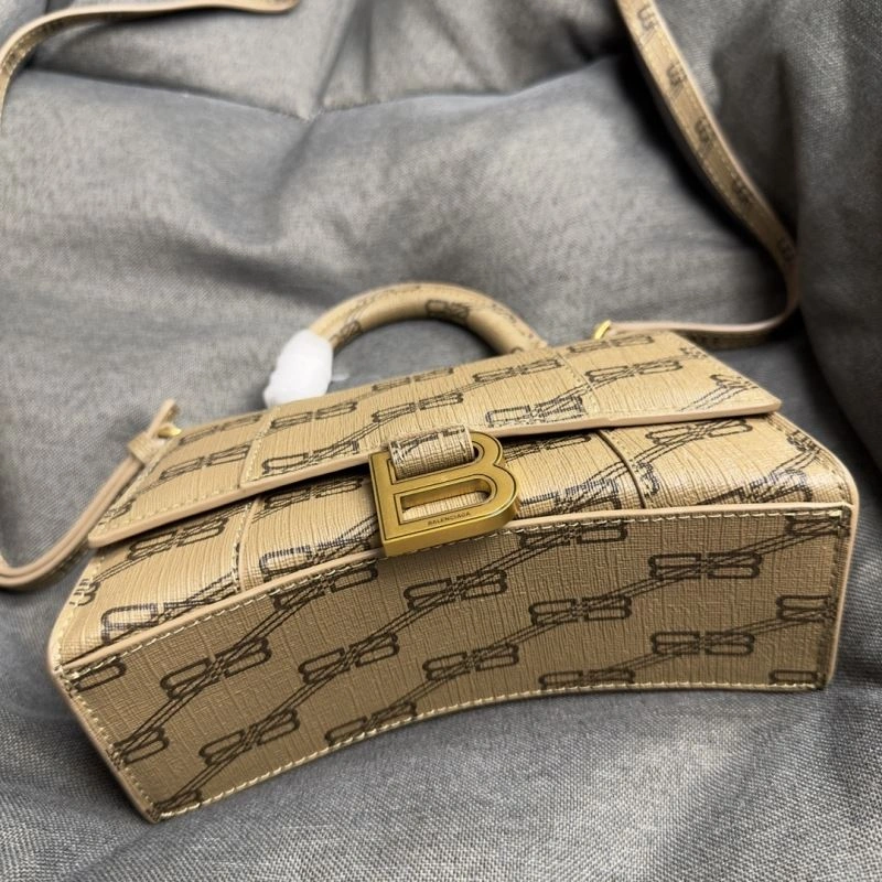 Original Balenciaga Crescent Hourglass XS Bag in Brown Leather