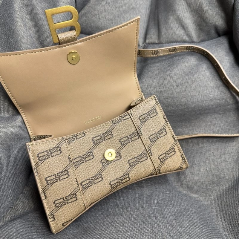 Original Balenciaga Crescent Hourglass XS Bag in Brown Leather