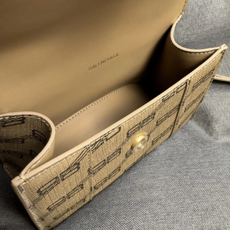Original Balenciaga Crescent Hourglass XS Bag in Brown Leather
