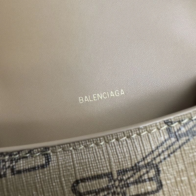 Original Balenciaga Crescent Hourglass XS Bag in Brown Leather