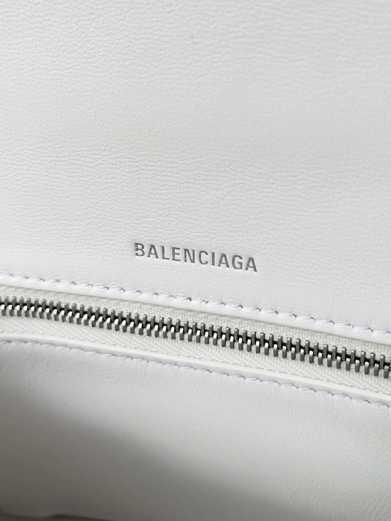 Legit Balenciaga Crescent Moon Hourglass Bag - Polka Dot White