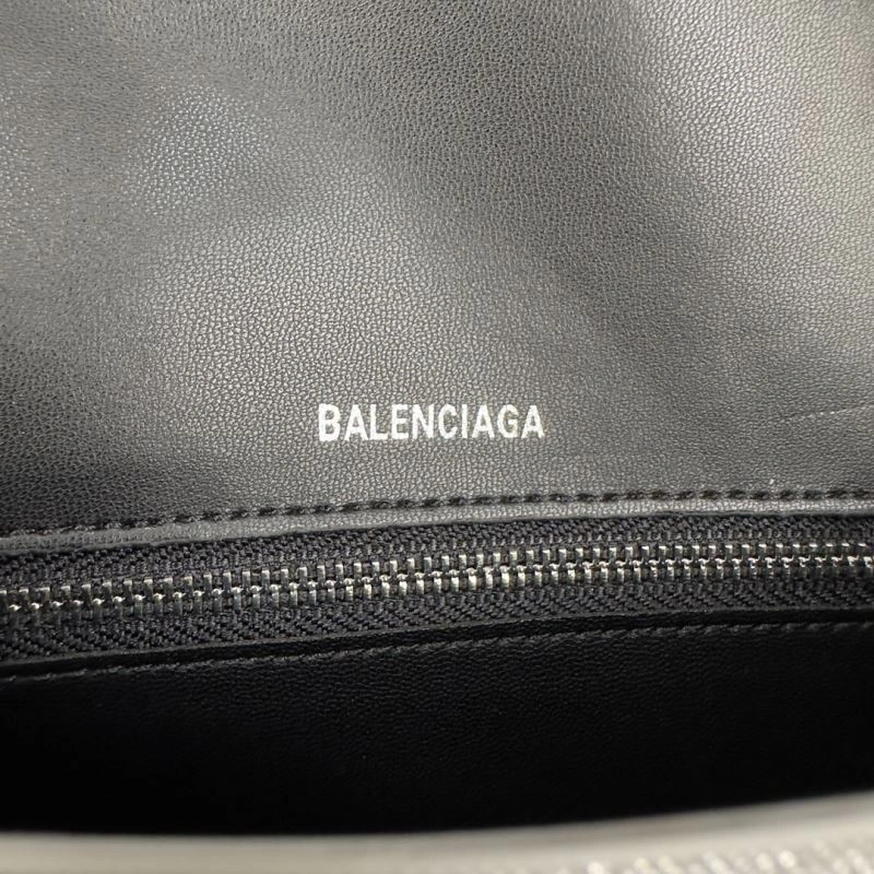Original Balenciaga Crescent Moon Shiny Hourglass Bag in Silver