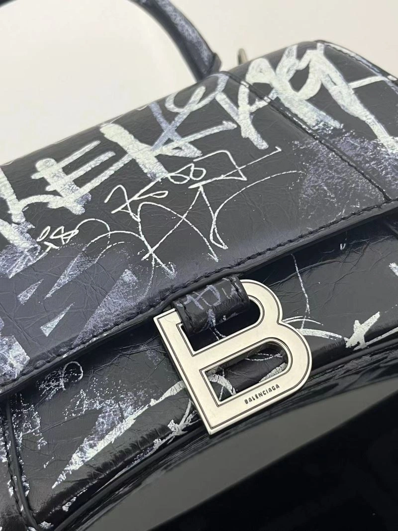 Exact replica Balenciaga Crocodile-Embossed Leather Hourglass Bag - Size S