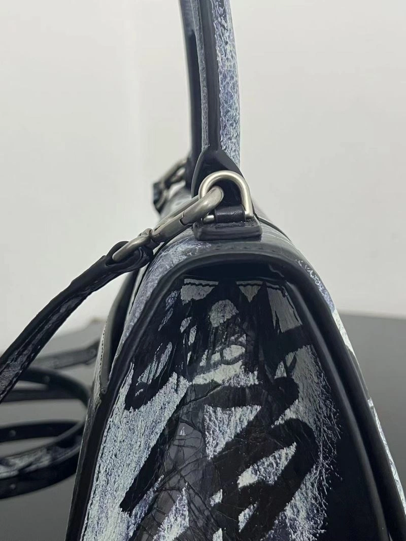Exact replica Balenciaga Crocodile-Embossed Leather Hourglass Bag - Size S