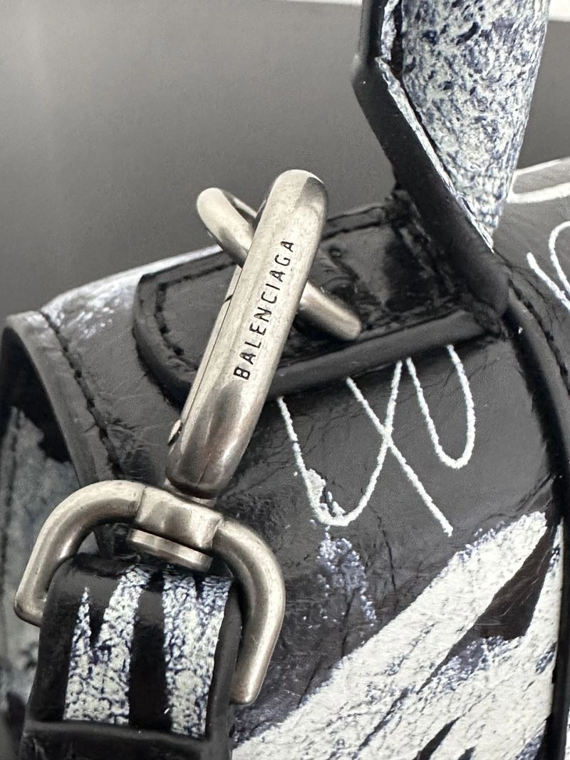 Exact replica Balenciaga Crocodile-Embossed Leather Hourglass Bag - Size S