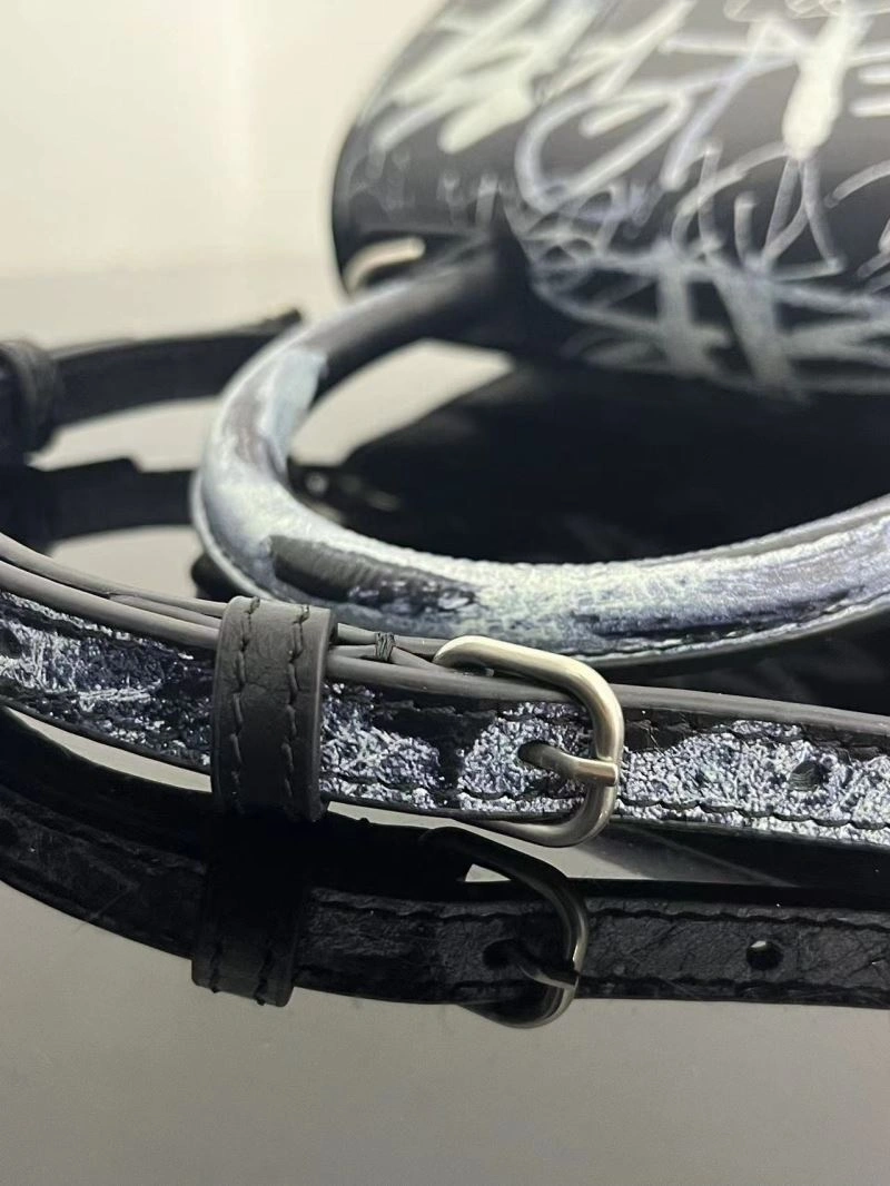 Exact replica Balenciaga Crocodile-Embossed Leather Hourglass Bag - Size S