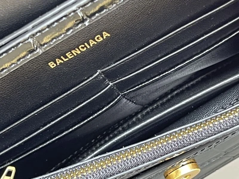 Indistinguishable Balenciaga Crocodile Gold Buckle Hourglass Chain Bag byBalenciaga