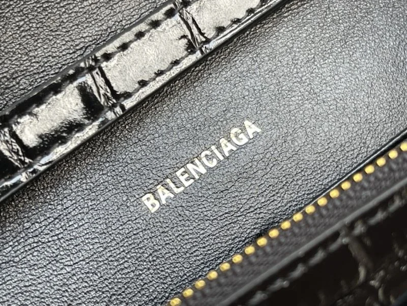 Indistinguishable Balenciaga Crocodile Gold Buckle Hourglass Chain Bag byBalenciaga