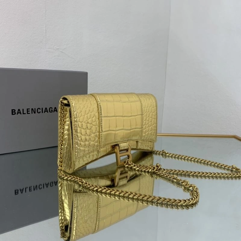 Genuine Balenciaga Crocodile Gold Heavyweight Hourglass Chain Bag