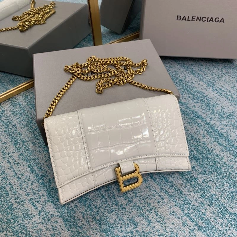 Balenciaga Crocodile Hourglass Bag with Chain Strap