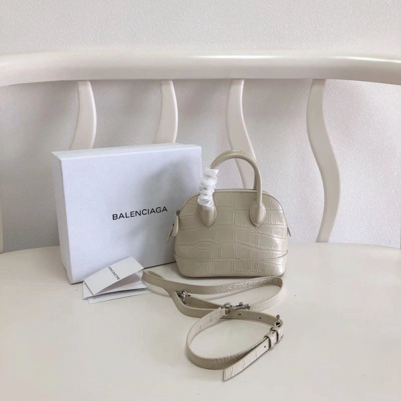 Balenciaga Crocodile Mini Shell Bag in Light Beige