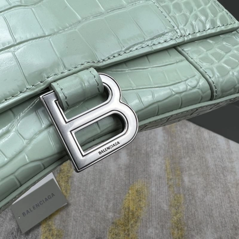Accurate model Balenciaga Crocodile-Pattern Hourglass Bag - Mint Green