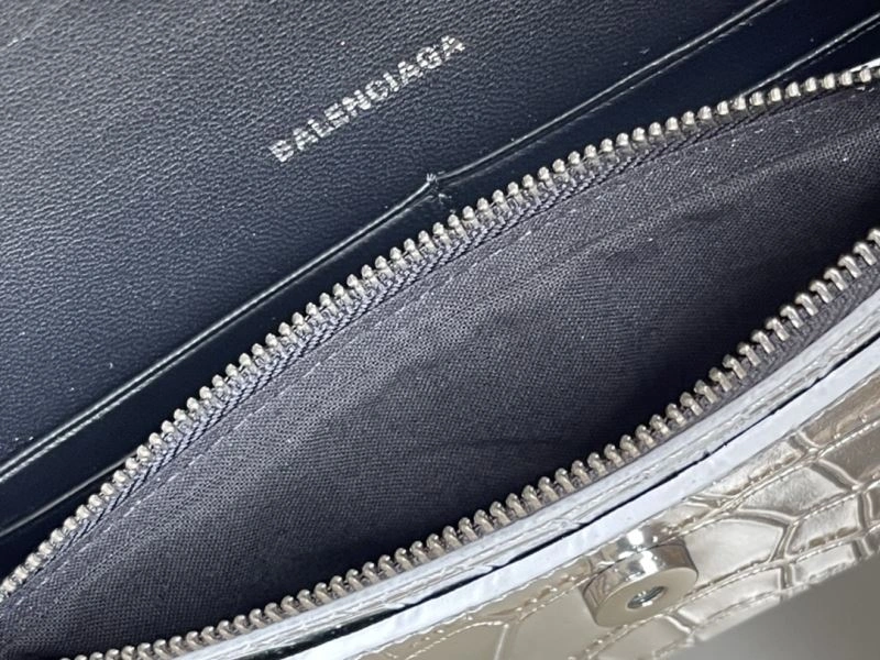 Low-cost Balenciaga Crocodile Silver Hourglass Chain Bag with B-Shaped Pull Tab