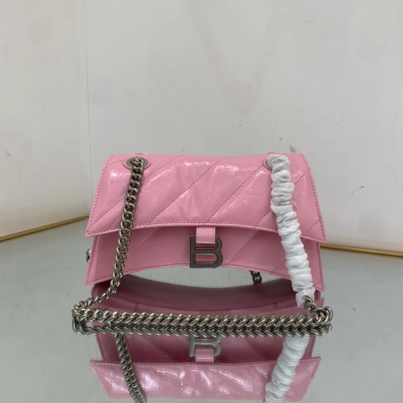 Balenciaga Crush Hourglass Bag - Distressed Silver B Logo