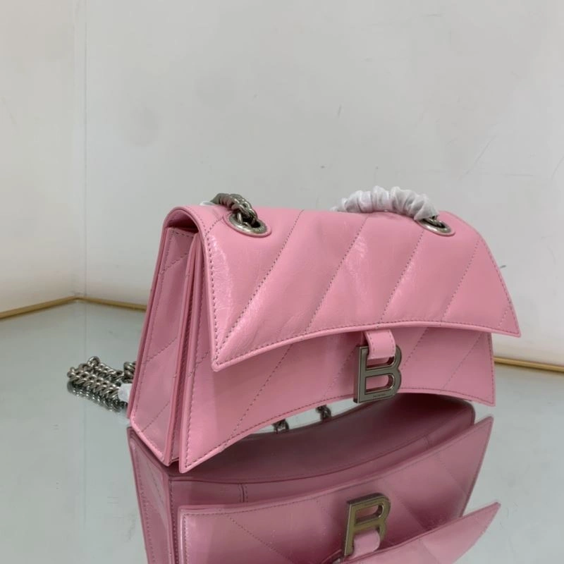 High accuracy Balenciaga Crush Hourglass Bag - Distressed Silver B Logo