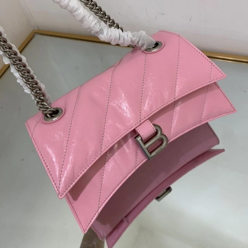 High accuracy Balenciaga Crush Hourglass Bag - Distressed Silver B Logo