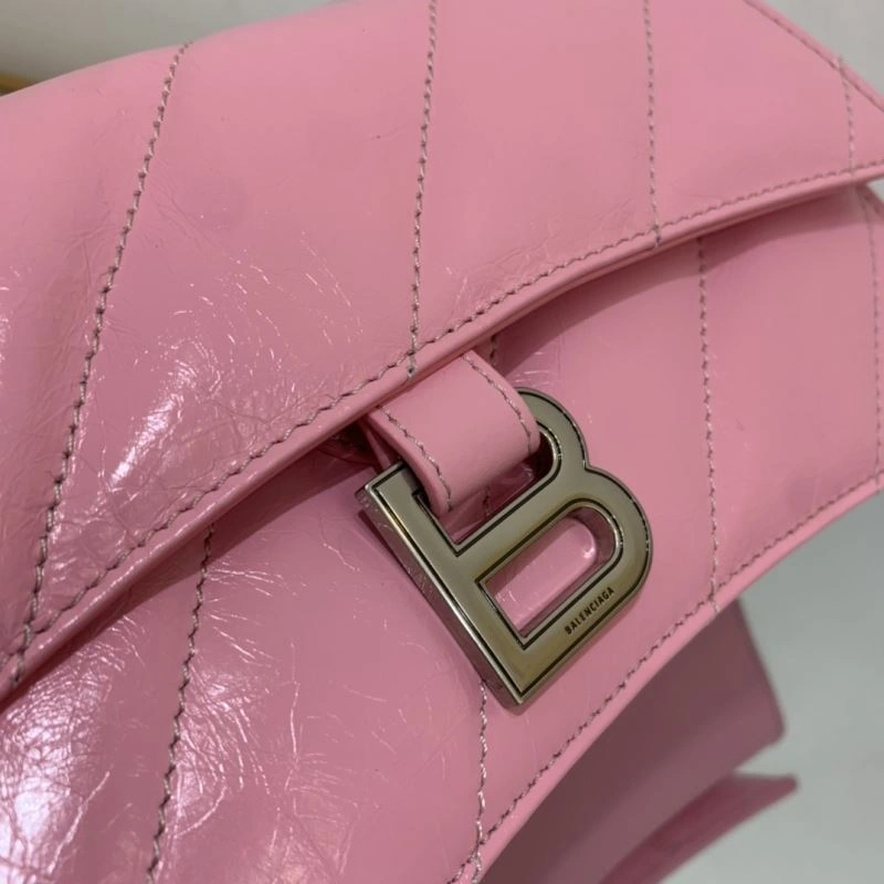 High accuracy Balenciaga Crush Hourglass Bag - Distressed Silver B Logo