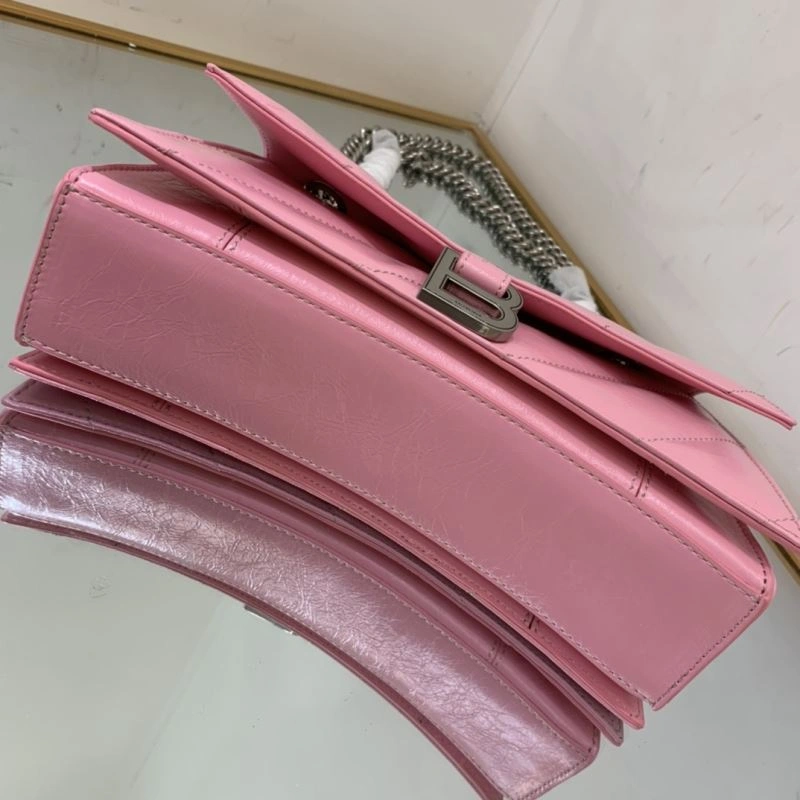 High accuracy Balenciaga Crush Hourglass Bag - Distressed Silver B Logo