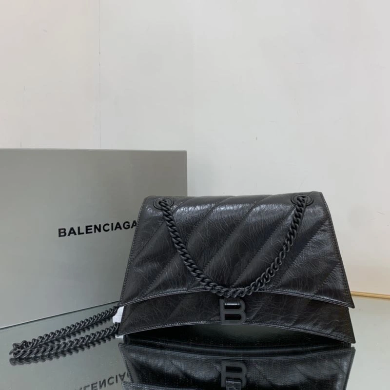 Balenciaga Crush Medium Embroidered Black Buckle Bag 716393