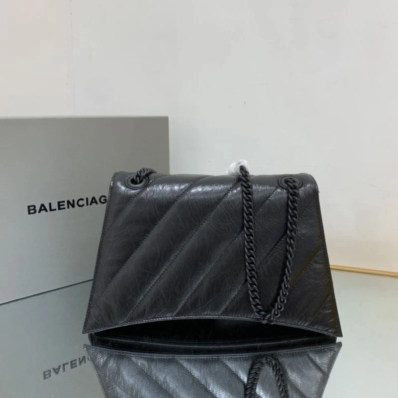Affordable Balenciaga Crush Medium Embroidered Black Buckle Bag 716393