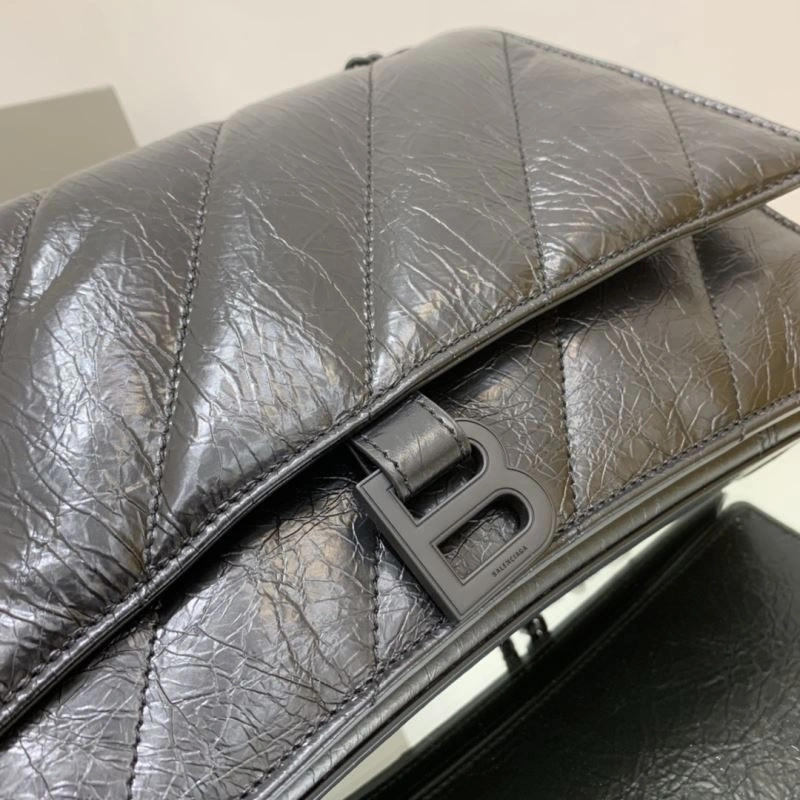 Affordable Balenciaga Crush Medium Embroidered Black Buckle Bag 716393