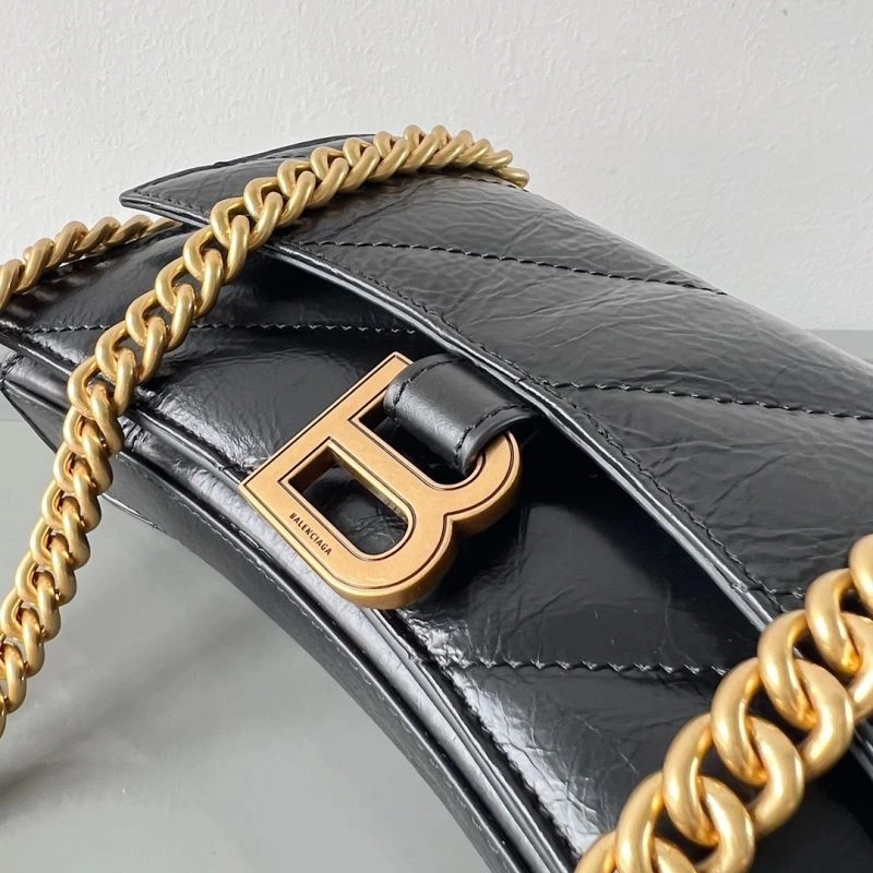 Factory-made Balenciaga Crush Mini Hourglass Bag with Metal Chain Strap
