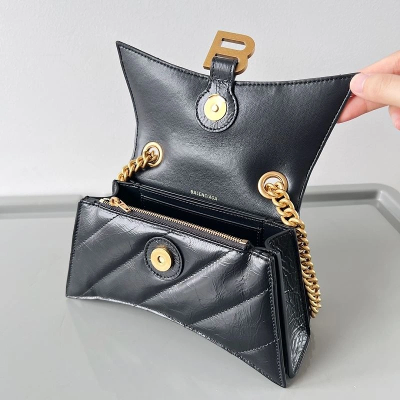 Factory-made Balenciaga Crush Mini Hourglass Bag with Metal Chain Strap
