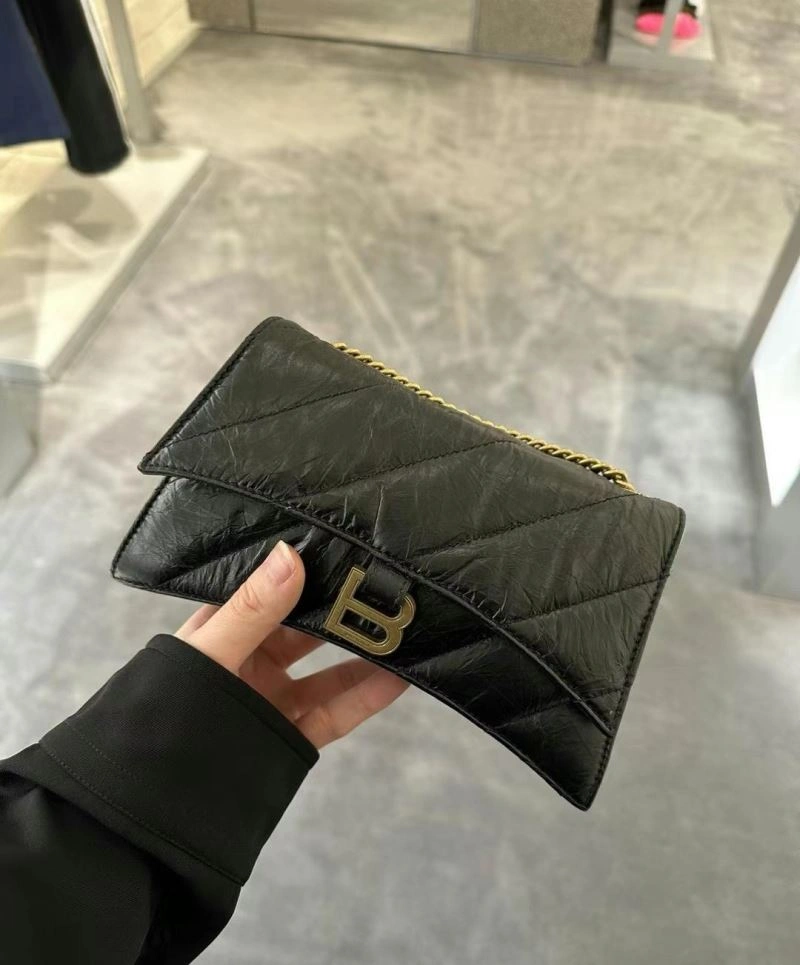 Factory-made Balenciaga Crush Mini Hourglass Bag with Metal Chain Strap