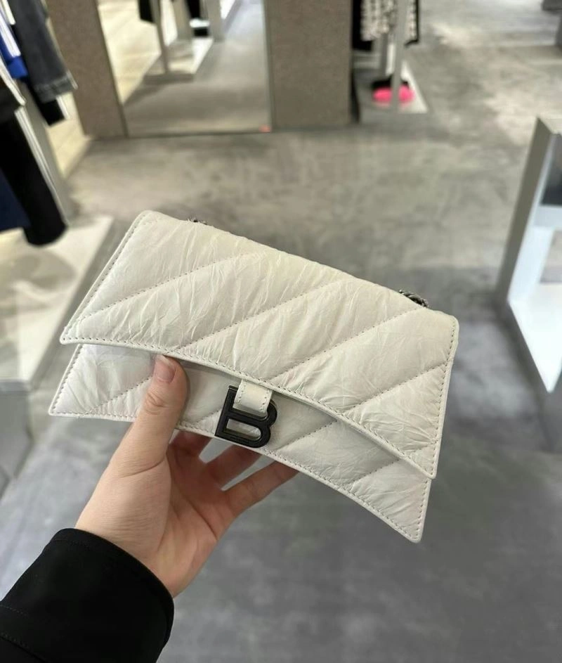 Factory-made Balenciaga Crush Mini Hourglass Bag with Metal Chain Strap