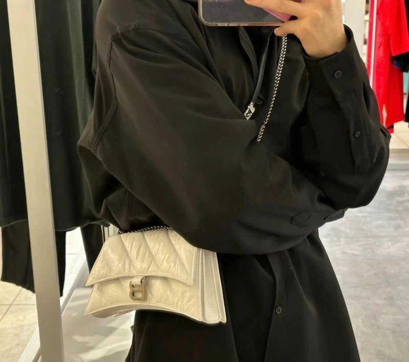 Factory-made Balenciaga Crush Mini Hourglass Bag with Metal Chain Strap