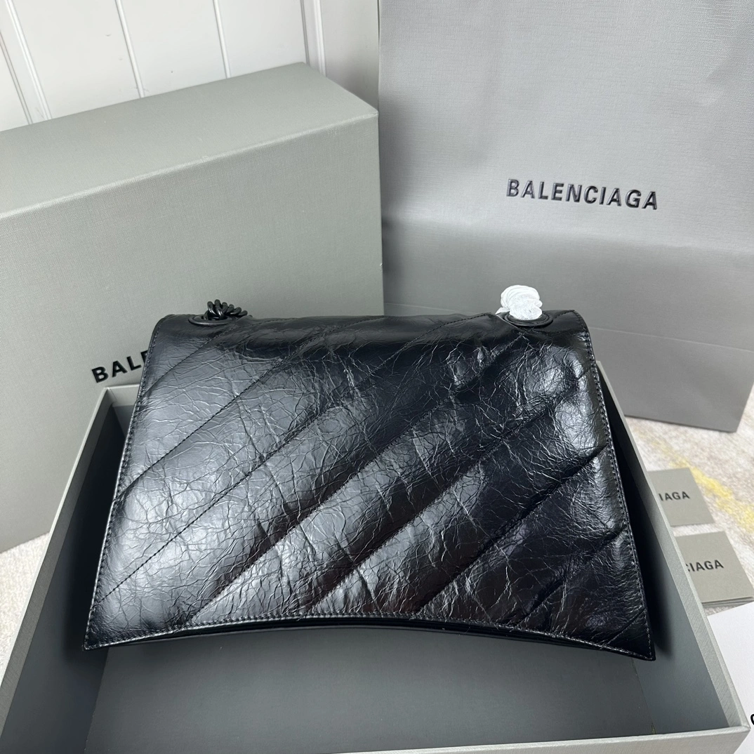 Top match Balenciaga Crush Quilted Chain Bag - Medium Black Icon