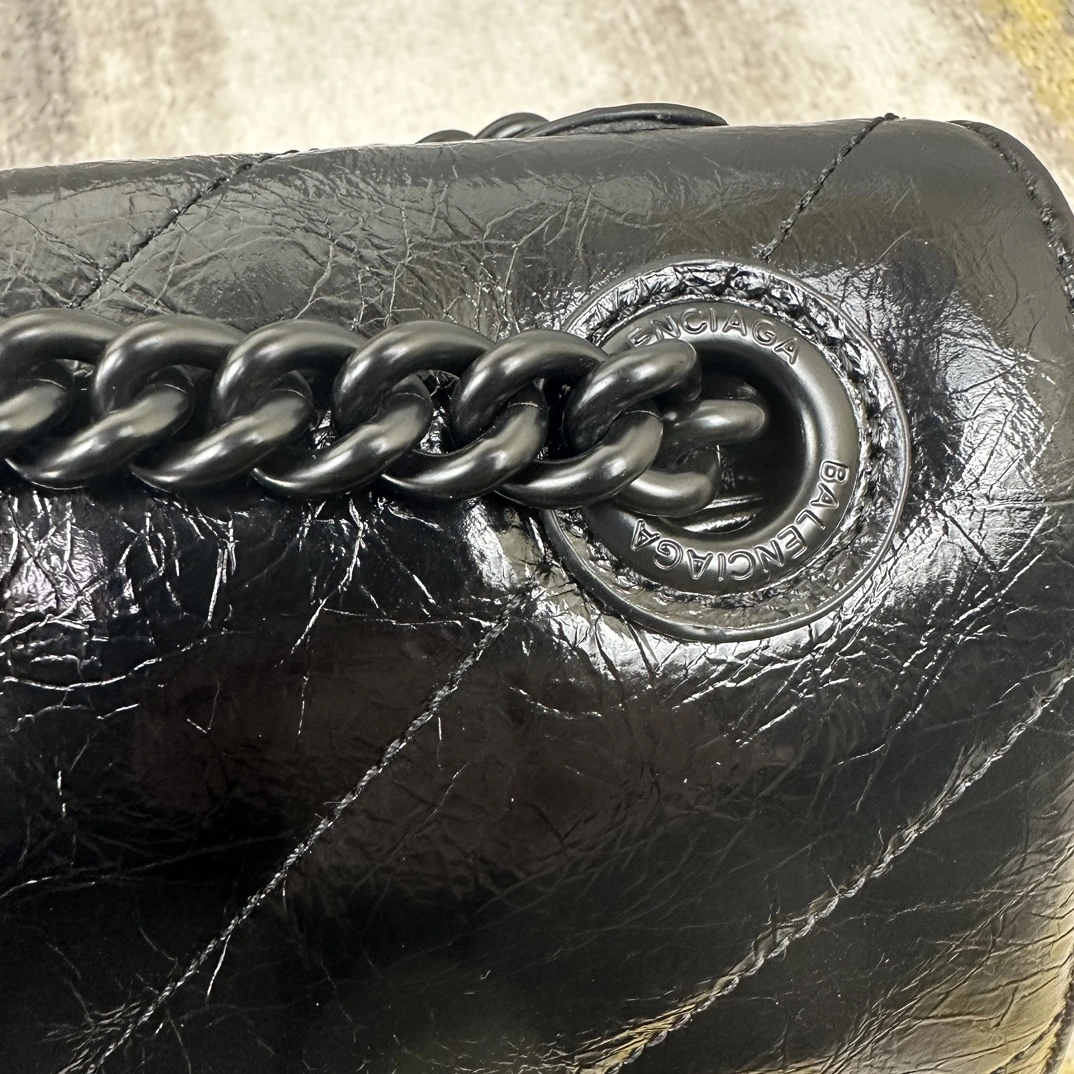 Exact replica Balenciaga Crush Quilted Chain Bag - Small Embroidered Edition