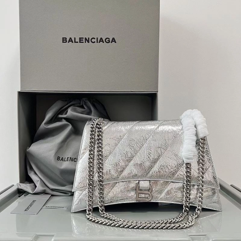 Balenciaga Crush Retro Waxed Leather Bag with Gold Chain