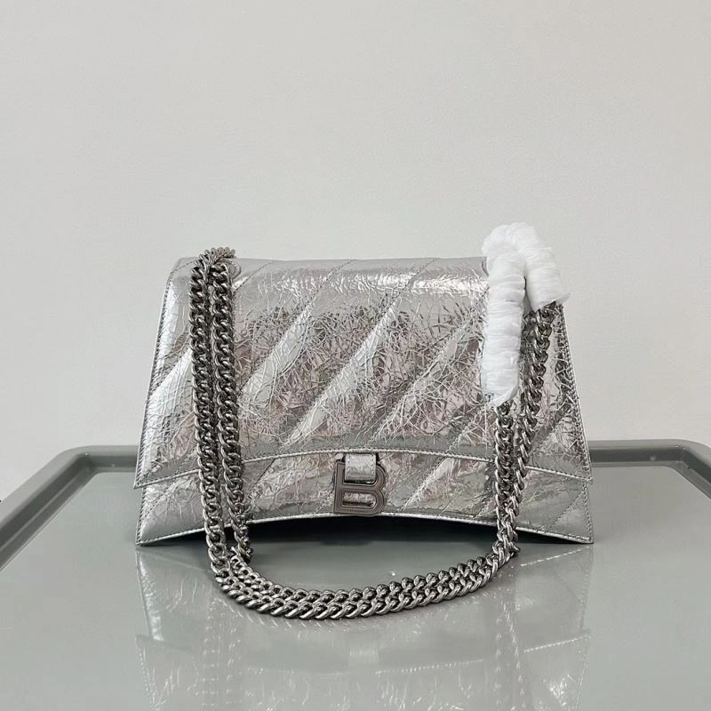Top mirror Balenciaga Crush Retro Waxed Leather Bag with Gold Chain