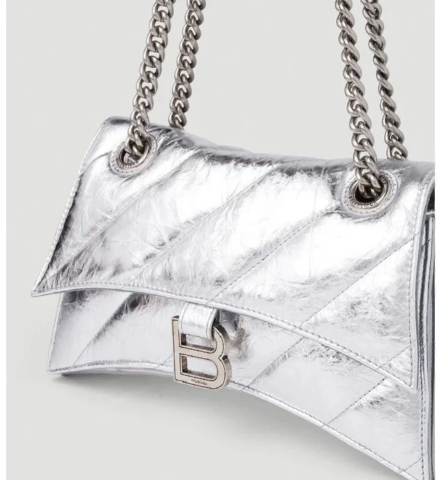 Affordable Balenciaga Crush Silver Hourglass Bag - Fall Winter 2022 Edition