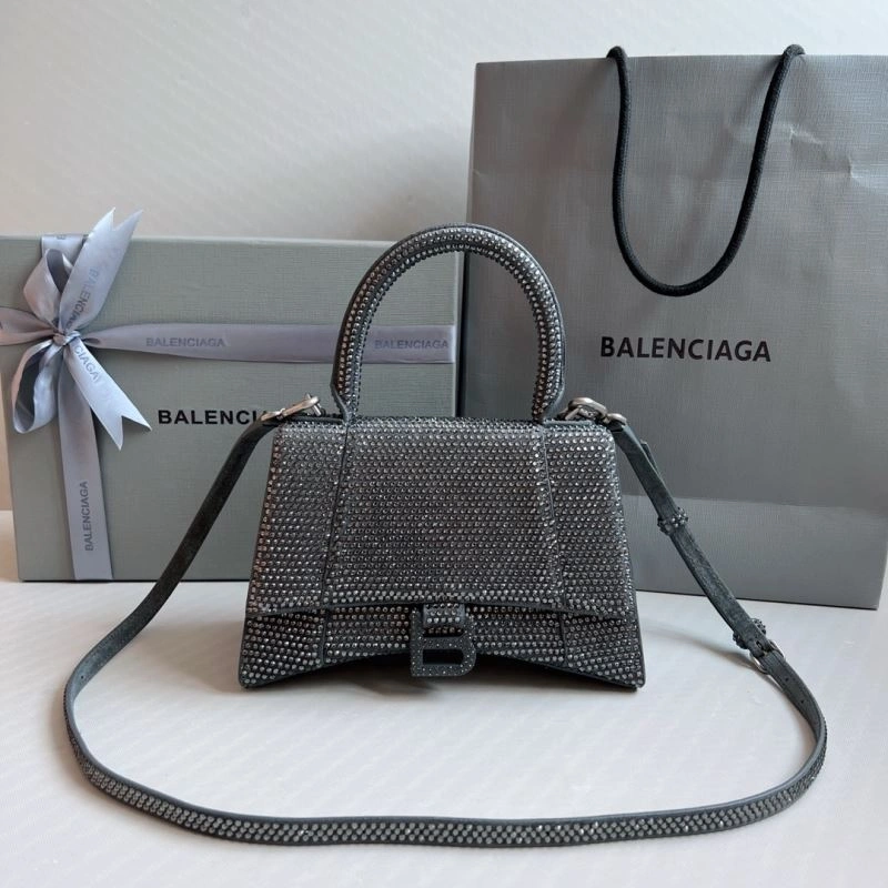 Balenciaga Diamond-Embellished Gray Hourglass Bag - Limited Edition
