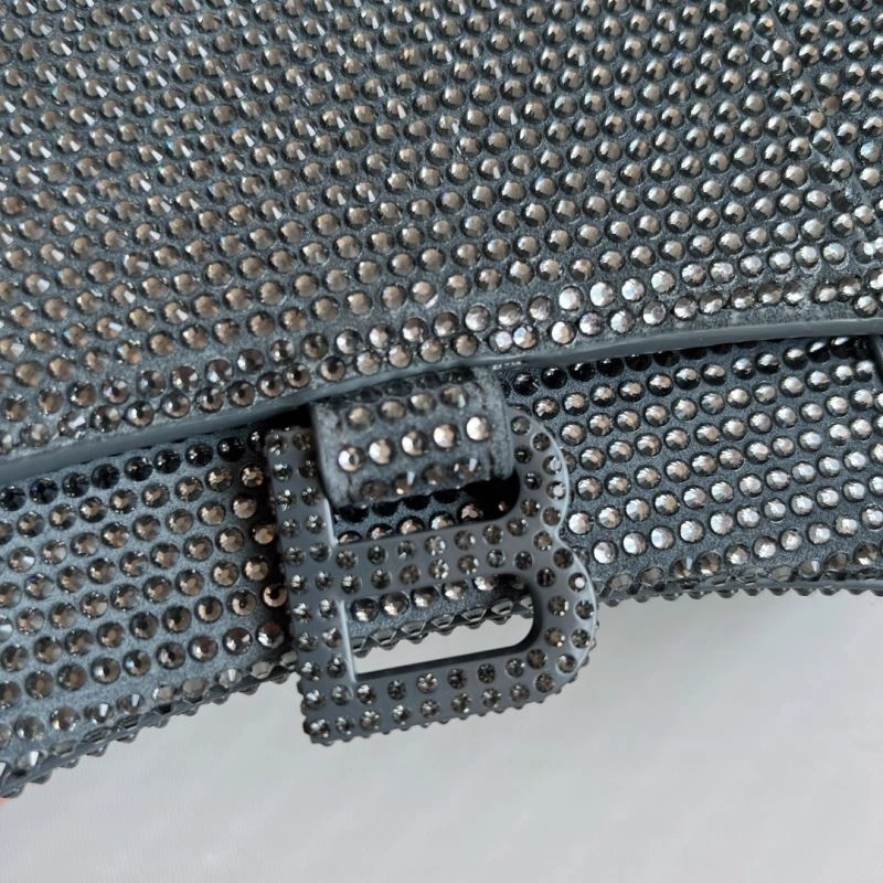 Budget-friendly Balenciaga Diamond-Embellished Gray Hourglass Bag - Limited Edition
