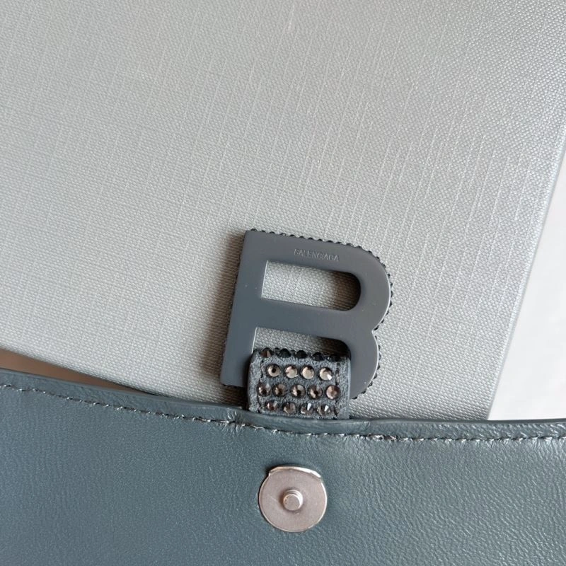 Budget-friendly Balenciaga Diamond-Embellished Gray Hourglass Bag - Limited Edition
