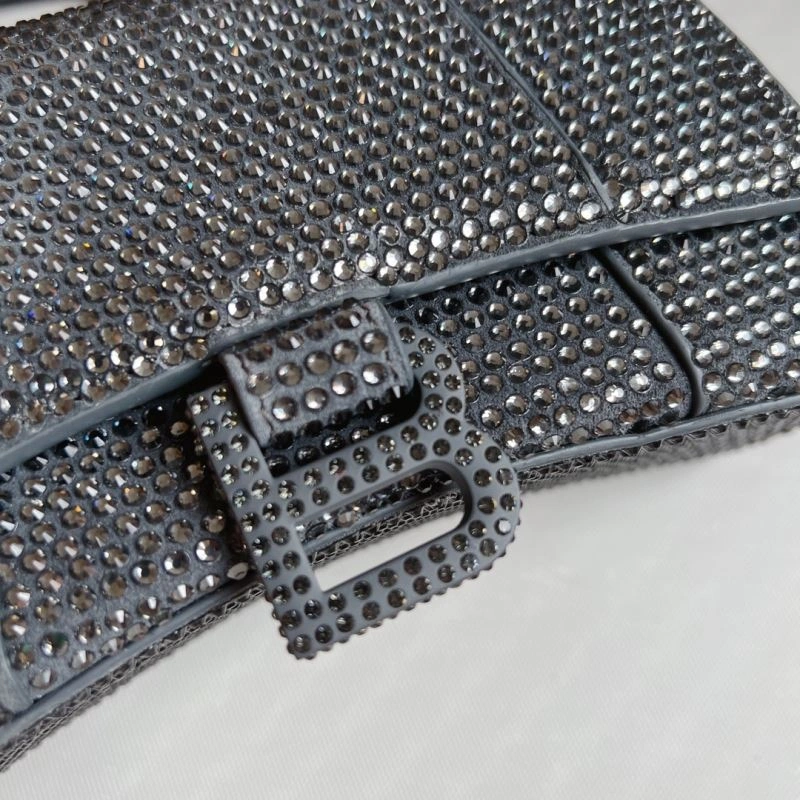 OEM Balenciaga Diamond-Embellished Gray Hourglass Bag