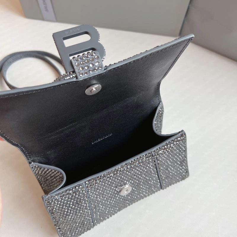 OEM Balenciaga Diamond-Embellished Gray Hourglass Bag