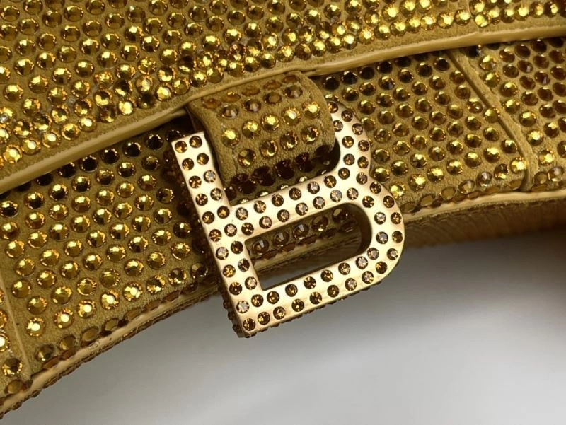Legit Balenciaga Diamond-Embellished Hourglass Crescent Bag