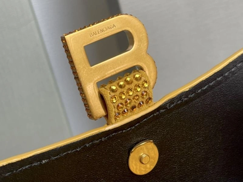 Legit Balenciaga Diamond-Embellished Hourglass Crescent Bag