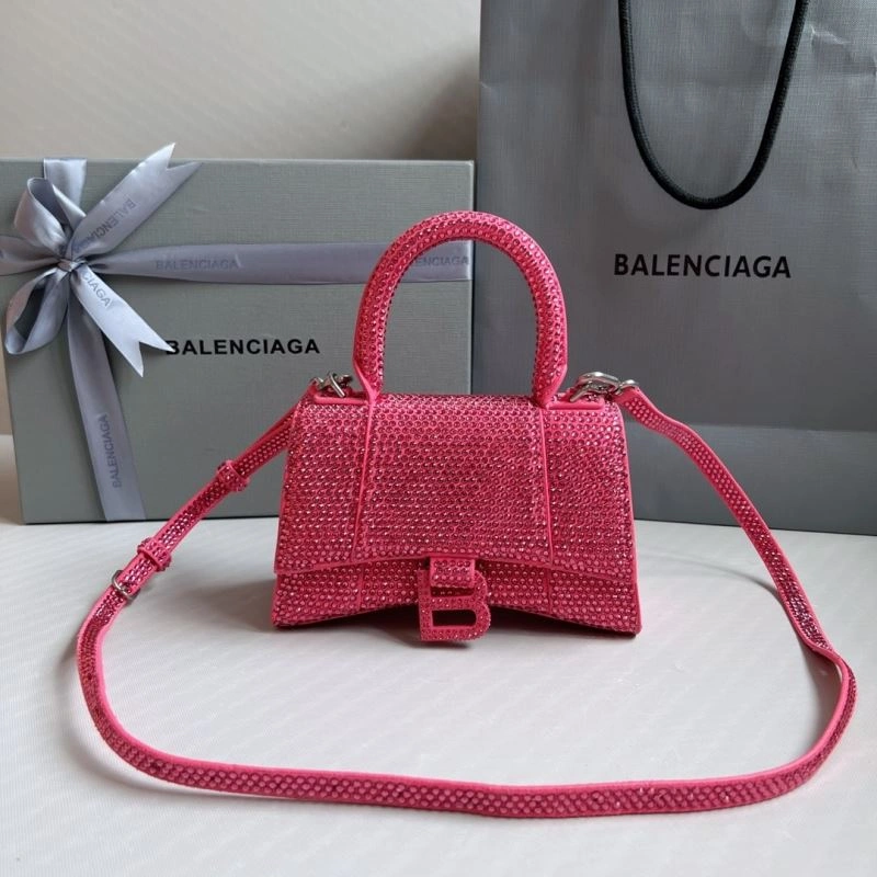 Balenciaga Diamond-Embellished Pink Hourglass Bag