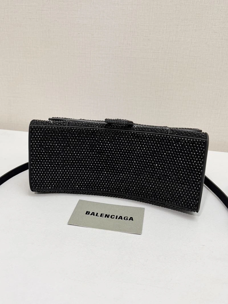 Real Balenciaga Diamond Encrusted Hourglass Glam Bag - Sparkle in Style