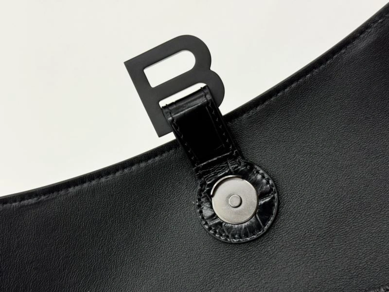 Affordable Balenciaga Downtown Hourglass Crocodile-Patterned Crossbody Bag