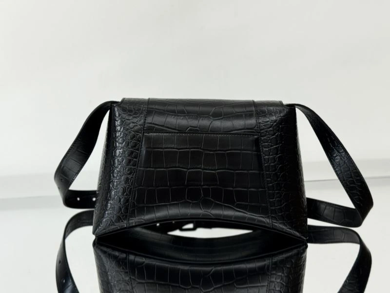 Affordable Balenciaga Downtown Hourglass Crocodile-Patterned Crossbody Bag